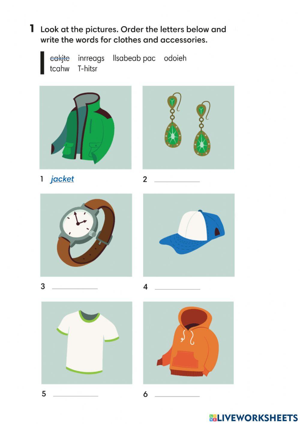 Clothes online exercise for Elem | Live Worksheets