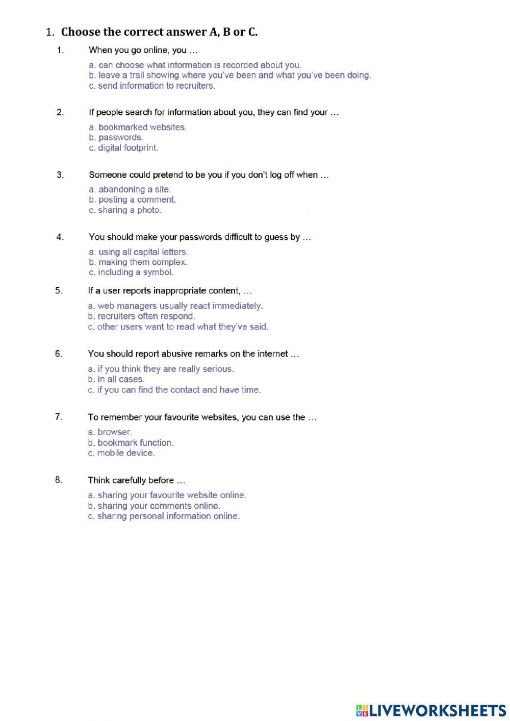 Reading-Upper-intermediate online exercise for | Live Worksheets