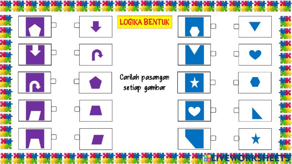 Logika Bentuk - 1 worksheet | Live Worksheets