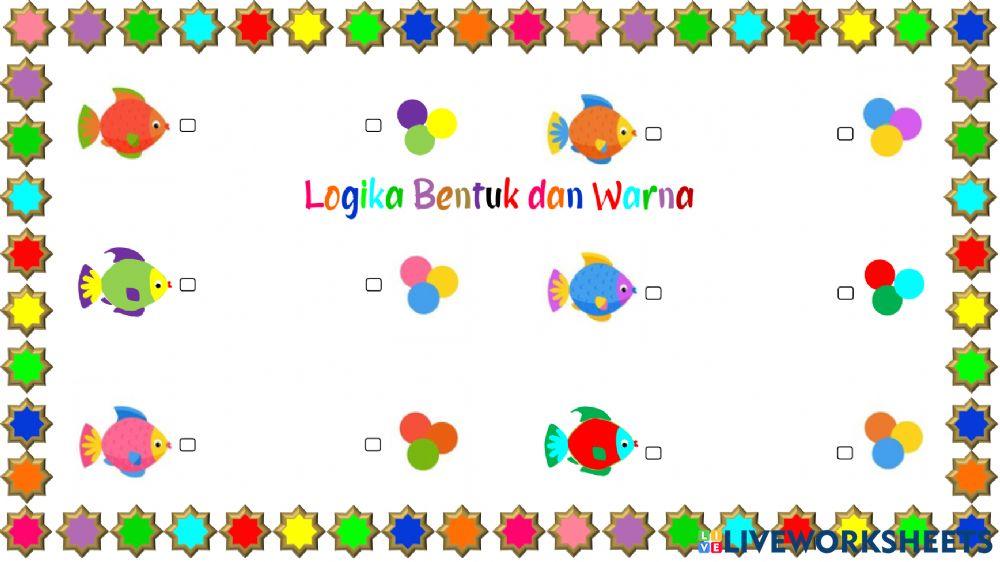 Logika Bantuk dan Warna - 4 | LiveWorksheets | 2073725