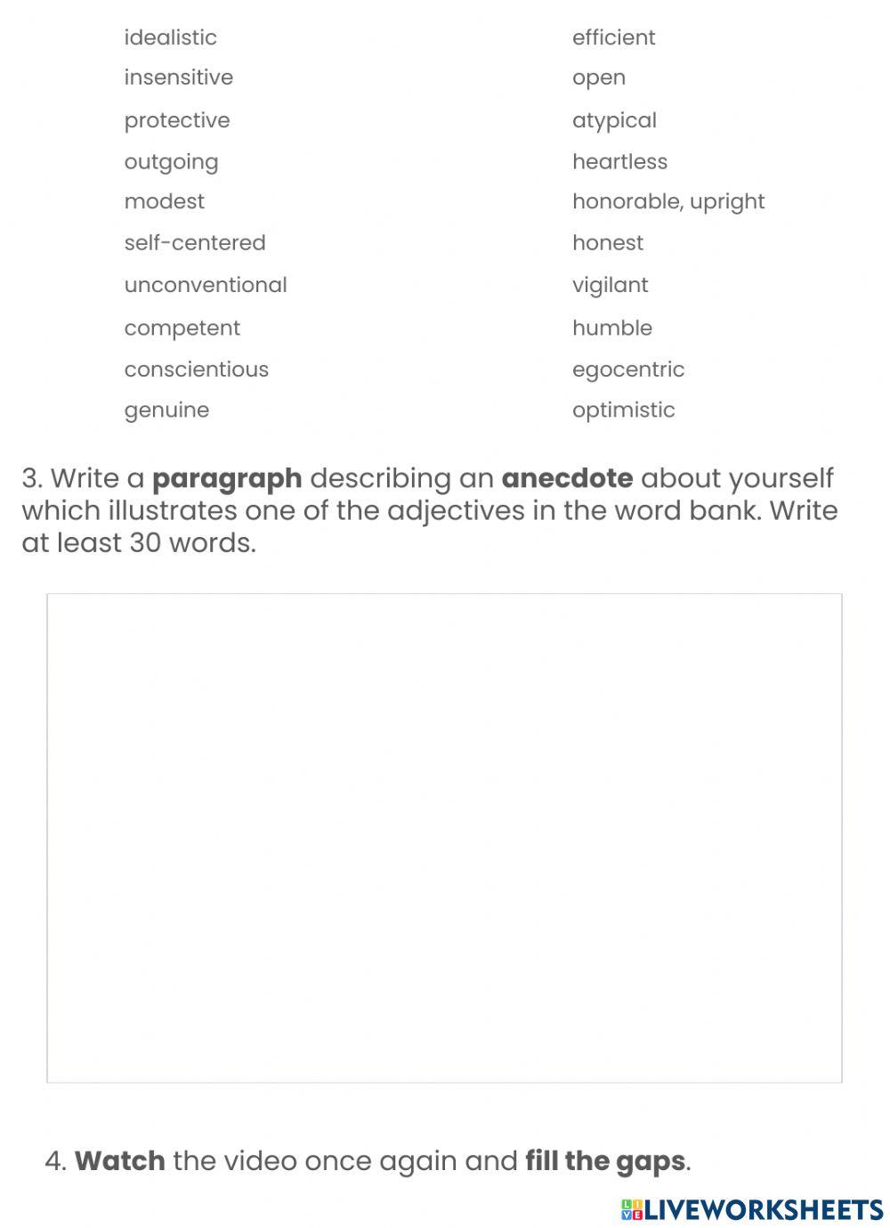 Lesson 1 interactive exercise for Intermediate | Live Worksheets