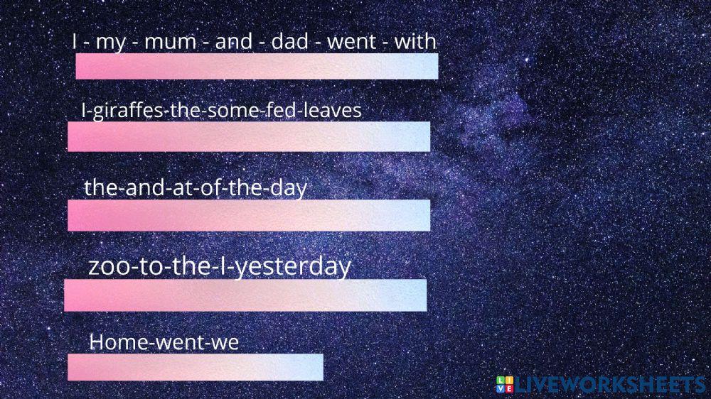 Arrange word interactive exercise for 8 | Live Worksheets