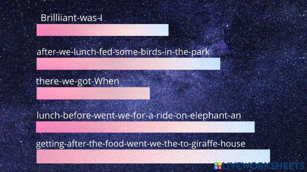 Arrange word interactive exercise for 8 | Live Worksheets