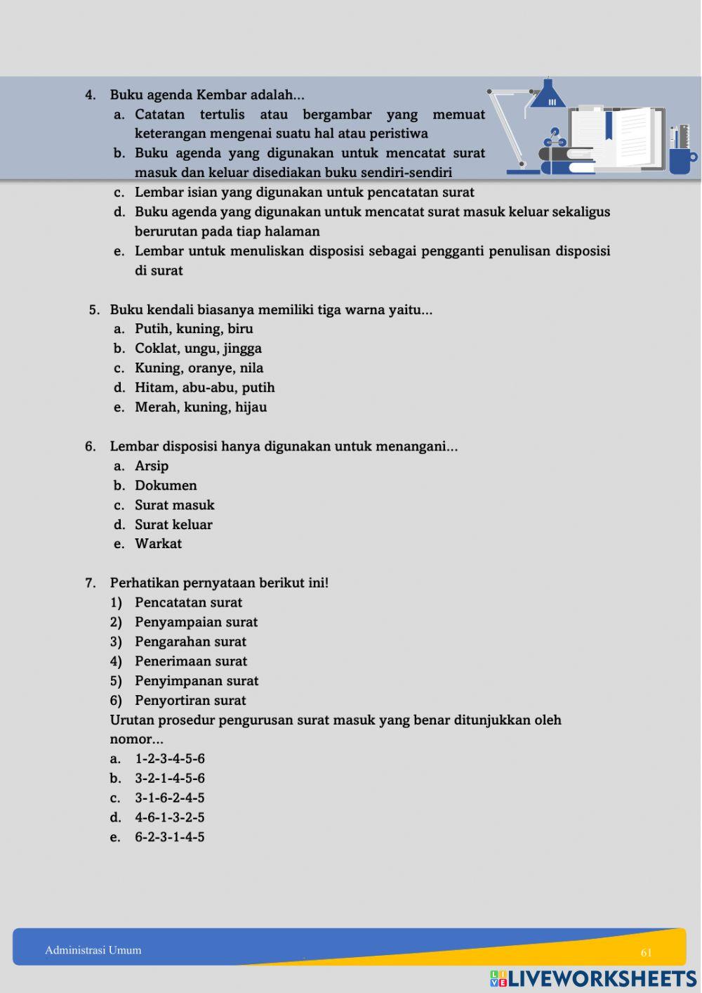 Bab 6 Penataan Arsip worksheet | Live Worksheets
