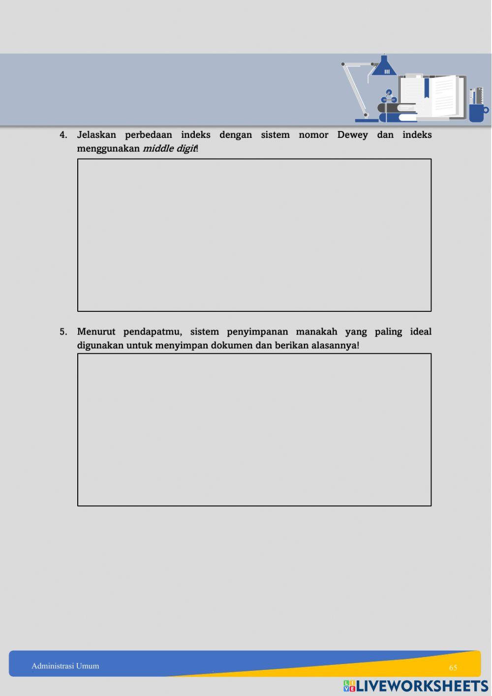 Bab 6 Penataan Arsip worksheet | Live Worksheets
