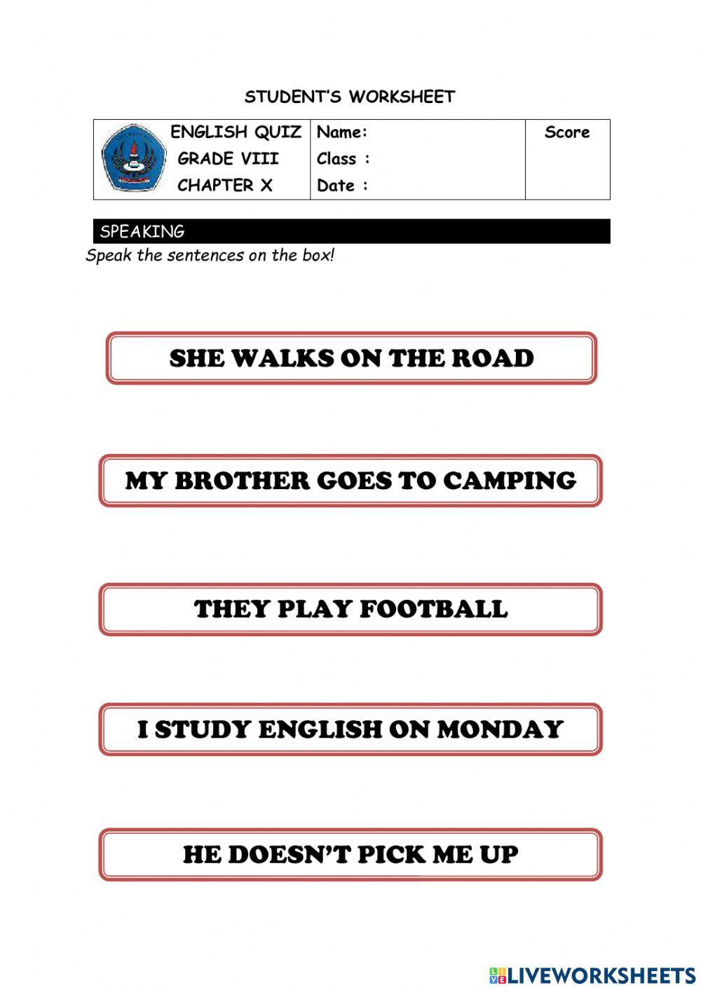 LKPD 7 Simple Present Tense worksheet | Live Worksheets