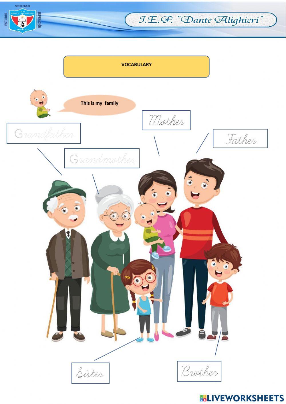 Members of Family online activity | Live Worksheets