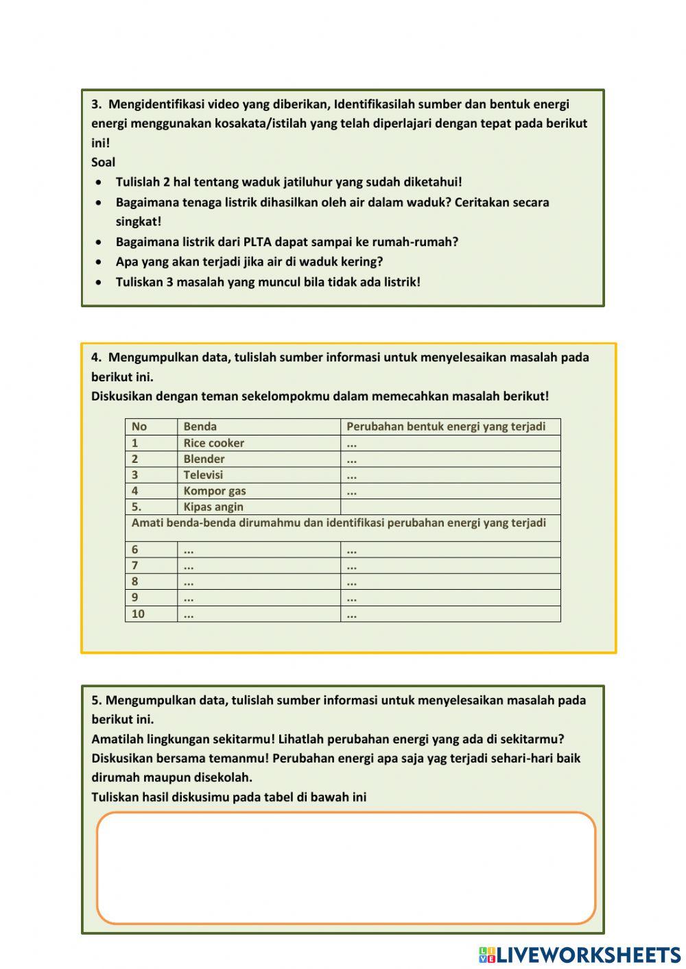 E-lkpd pbl worksheet | Live Worksheets