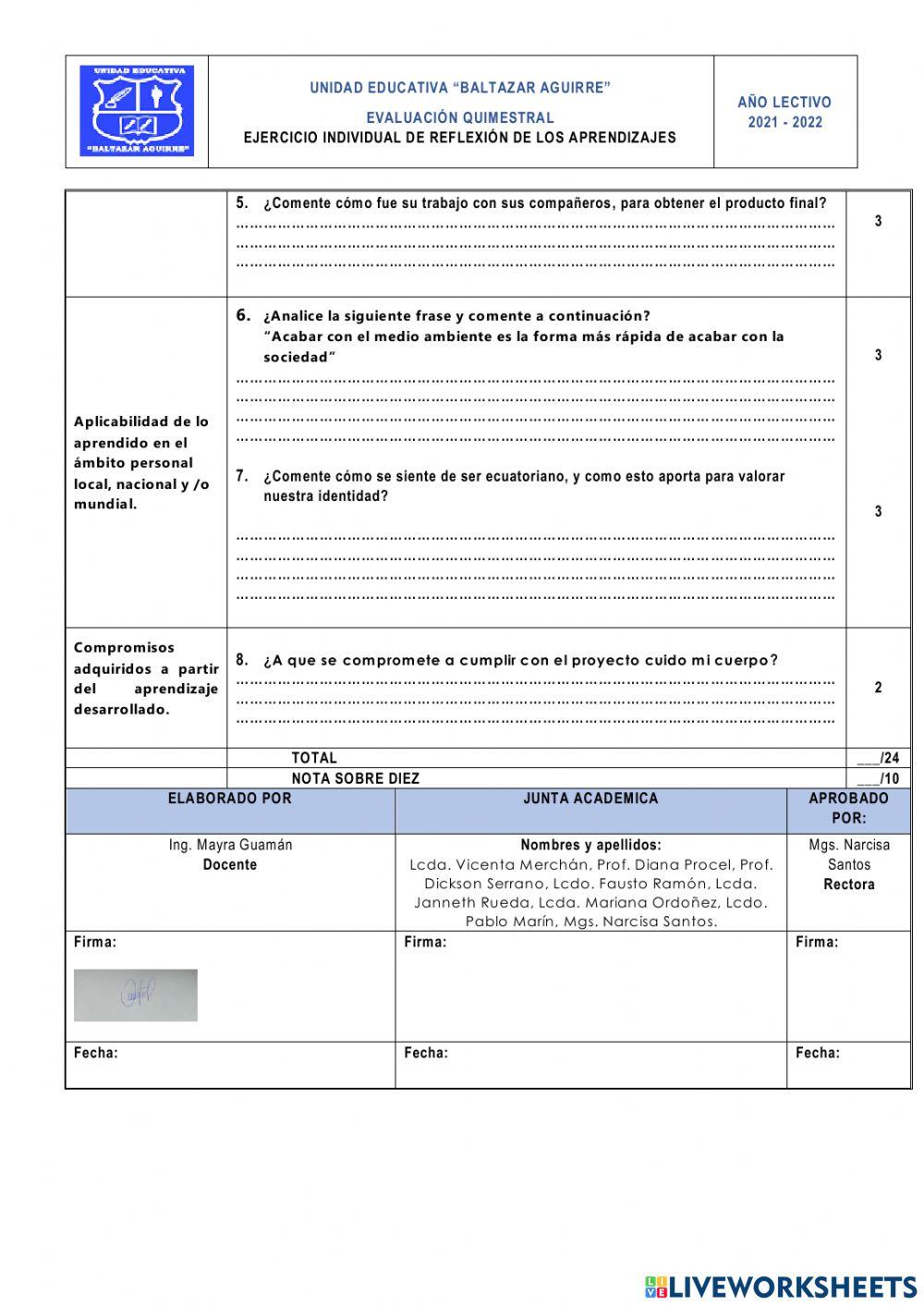 Pdf online activity: Eca | Live Worksheets