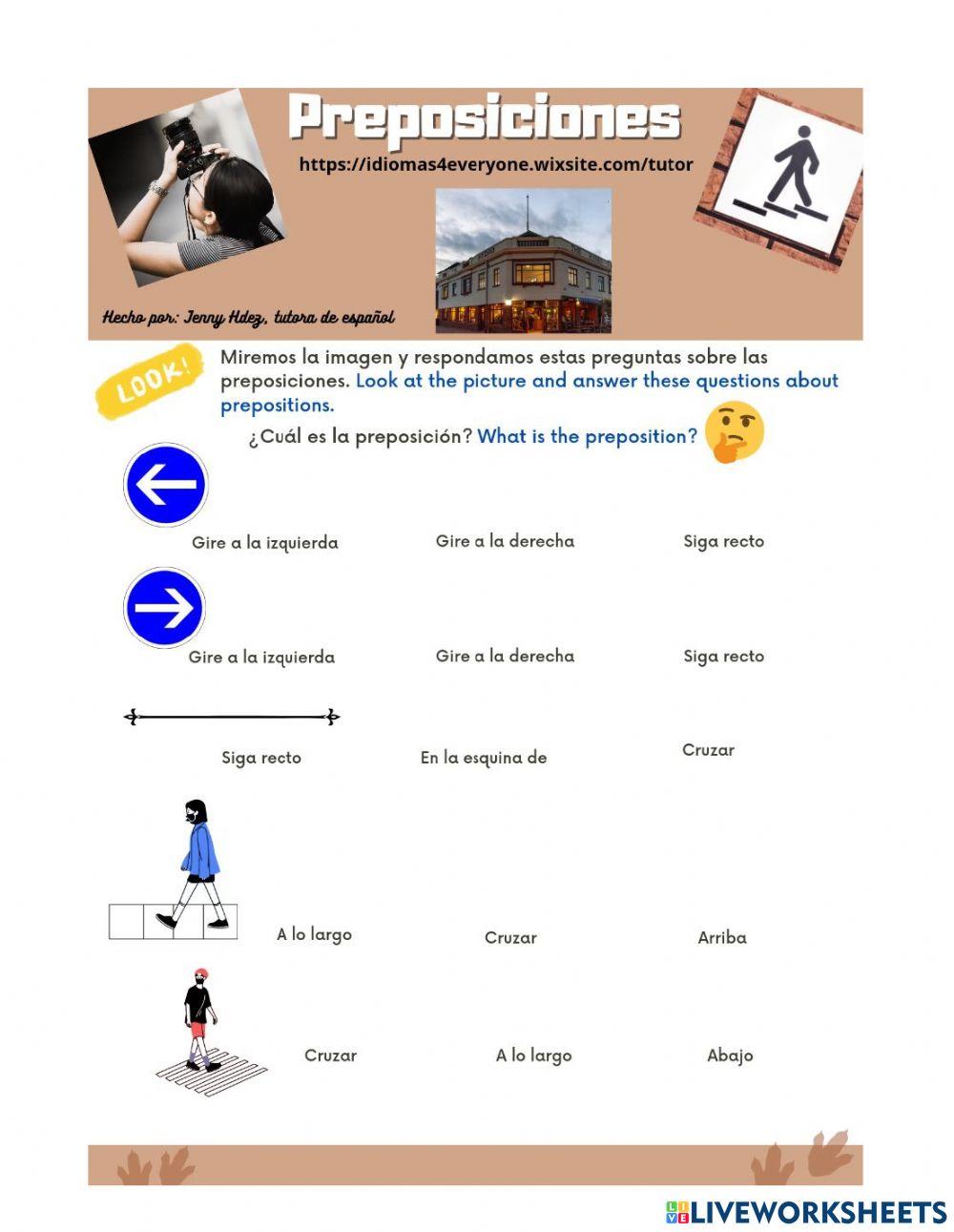 Preposiciones 2 interactive worksheet | Live Worksheets