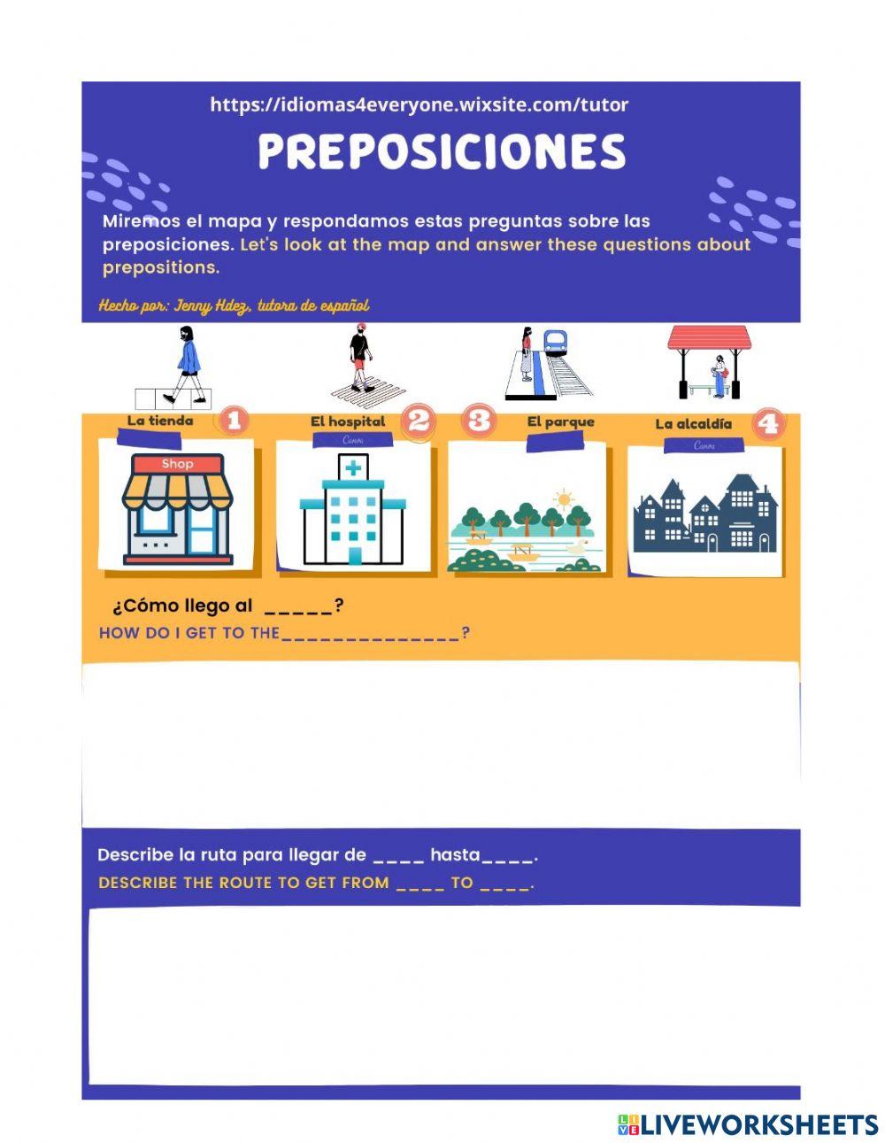 Preposiciones 2 interactive worksheet | Live Worksheets