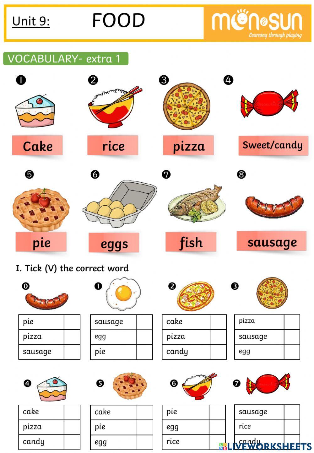 FF1 Food extra 1 (WB) online exercise for | Live Worksheets