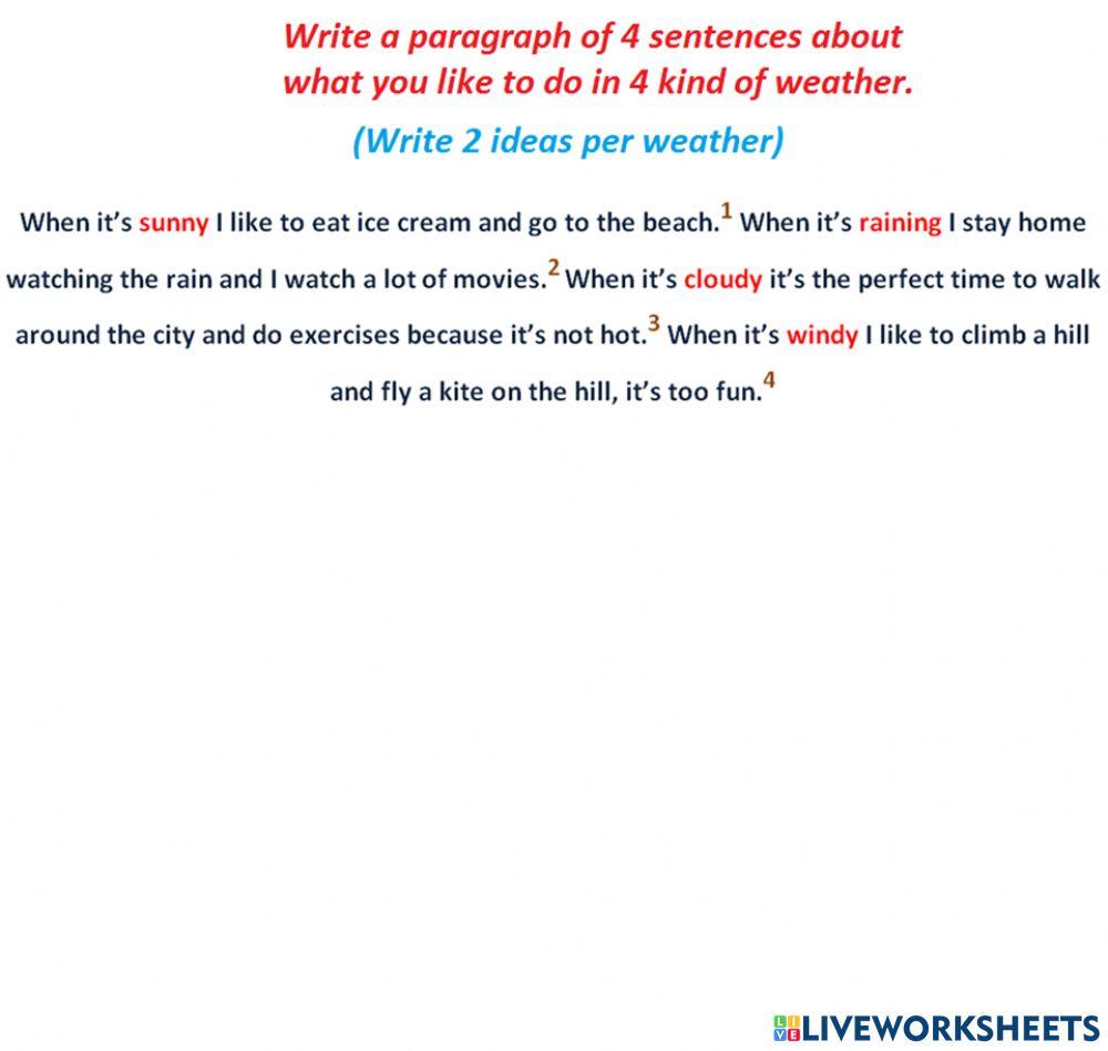 My favorite wea… | Free Interactive Worksheets | 2075777