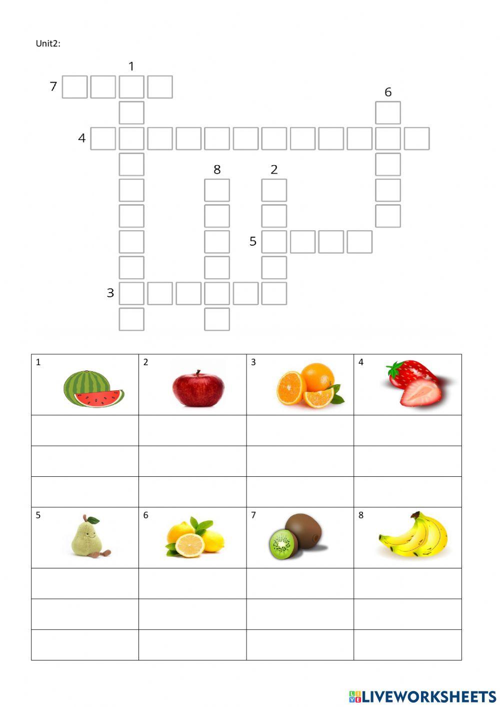 Fruits online exercise for 3 | Live Worksheets