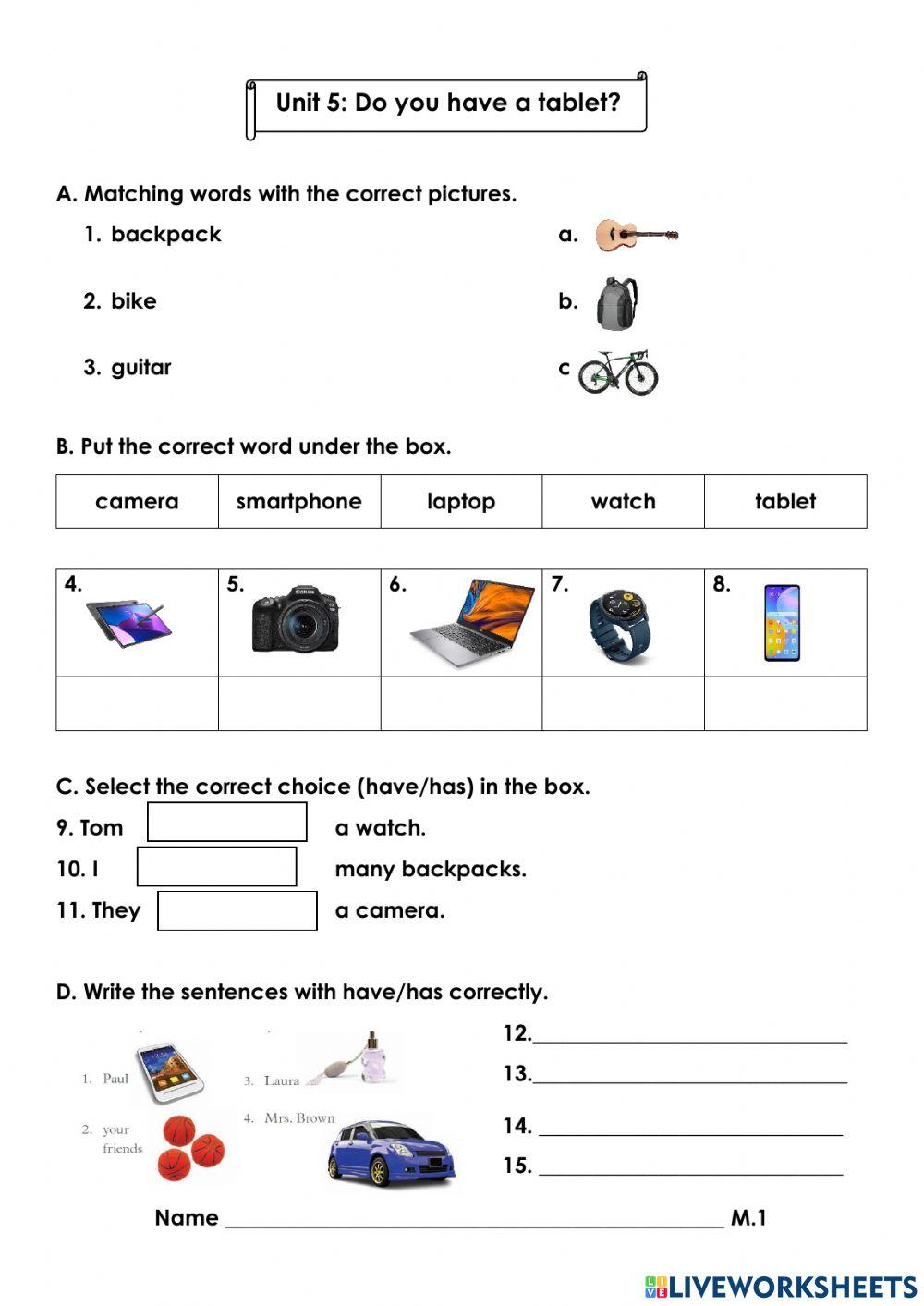 Do you have a t… | Free Interactive Worksheets | 2076691