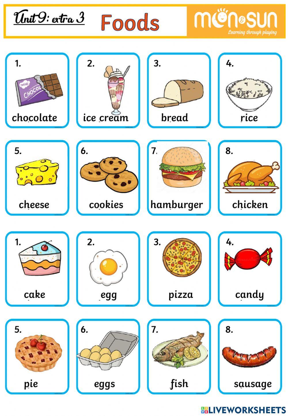 FF1 Review food 3 extra (WB) online exercise for | Live Worksheets