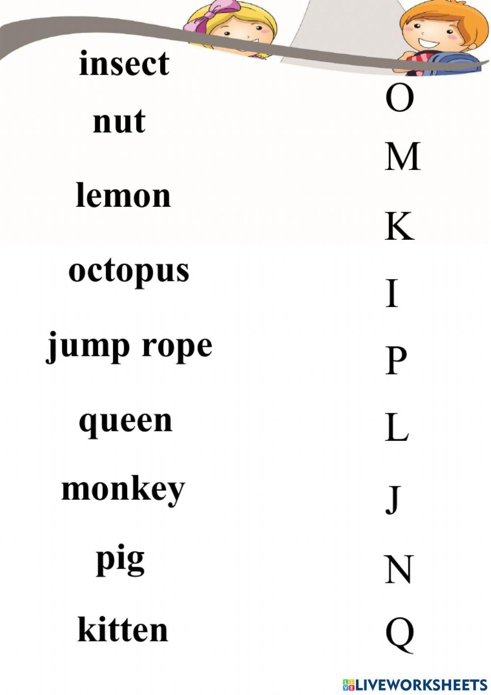 The alphabet practice week 5 (AC) worksheet | Live Worksheets