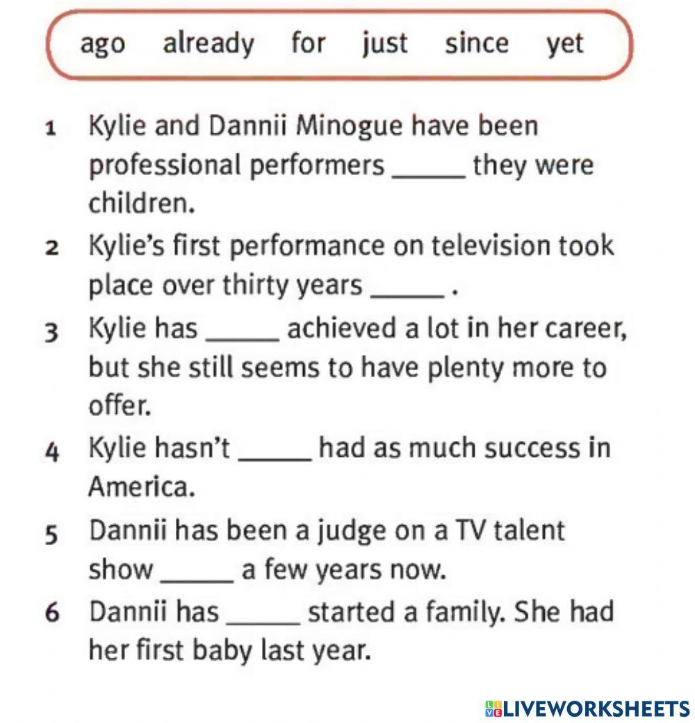 Time expressions online pdf exercise for pre intermediate | Live Worksheets