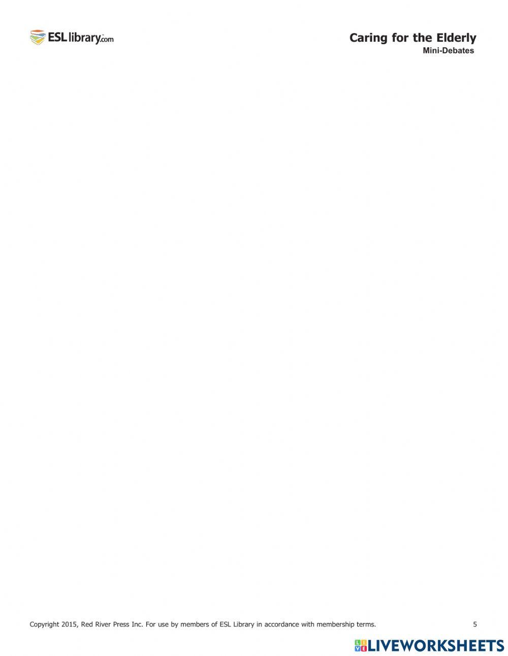 Caring for the Elderly Lesson (Level 6-7) online exercise for | Live ...