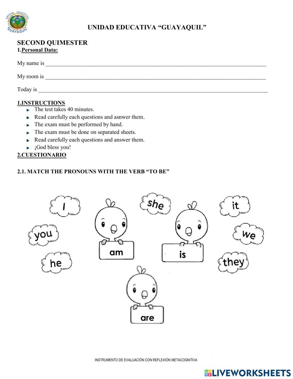 ENGLISH EVALUAT… | Free Interactive Worksheets | 6885762