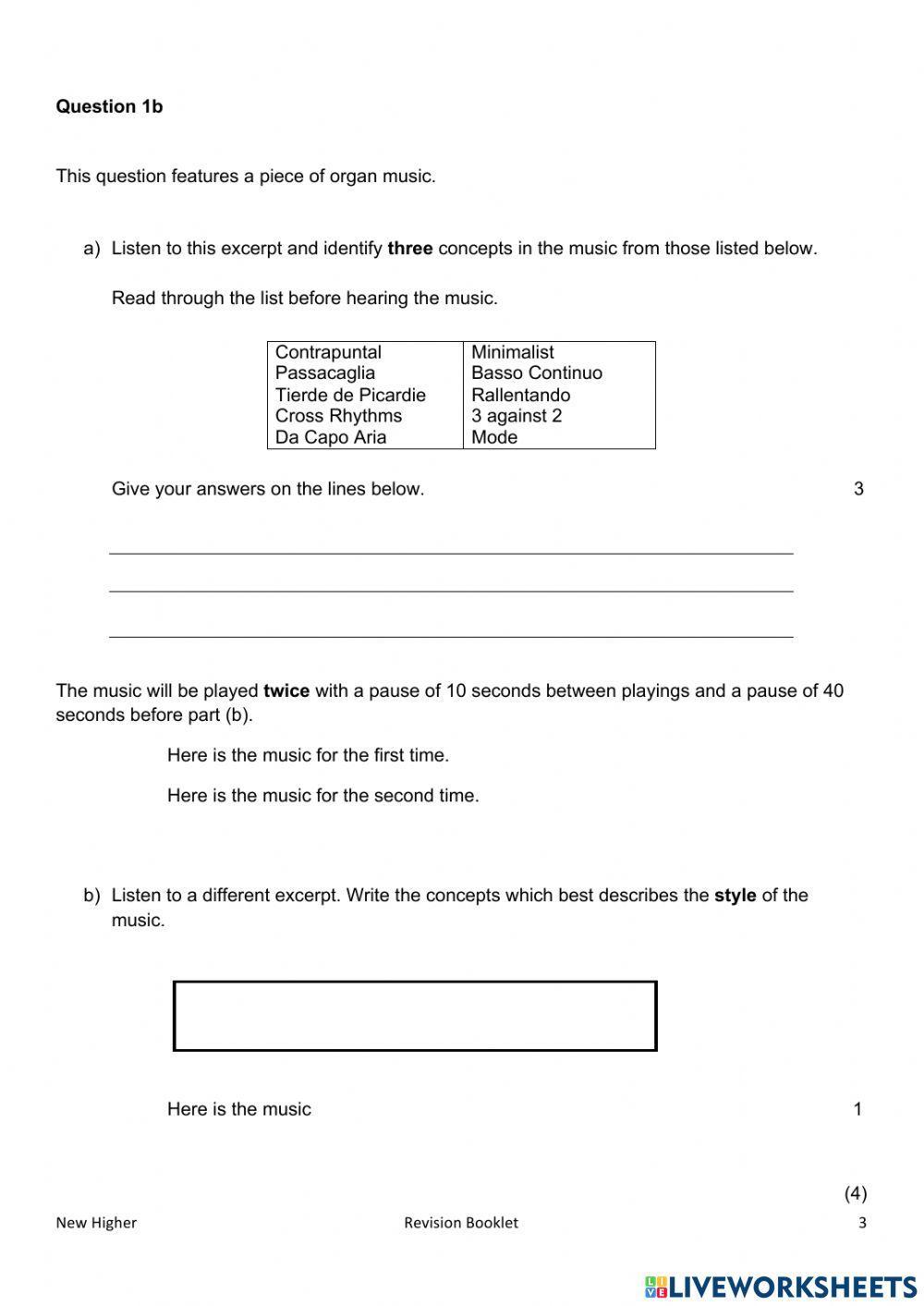 Higher q 1 practice questions worksheet | Live Worksheets