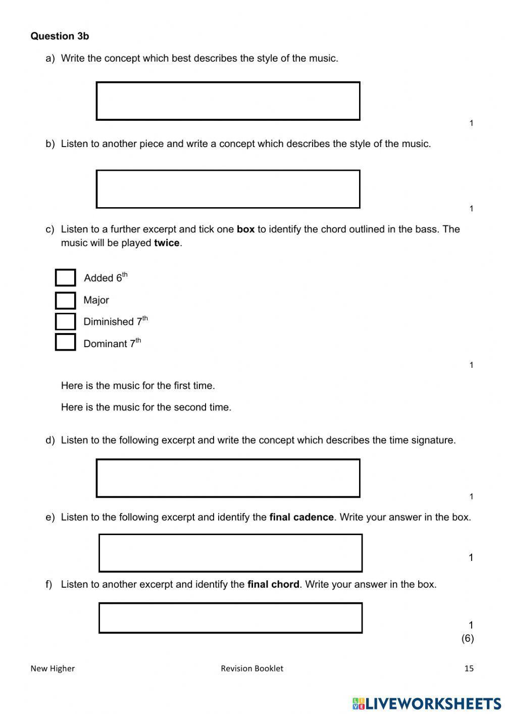 Higher q 3 practice questions worksheet | Live Worksheets