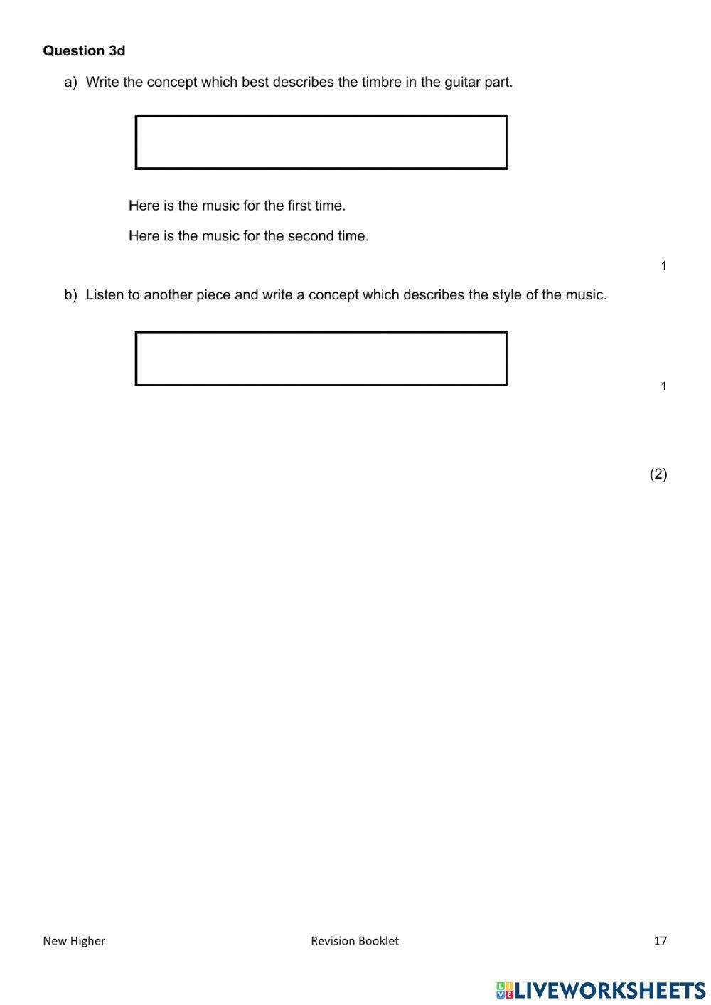 Higher q 3 practice questions worksheet | Live Worksheets