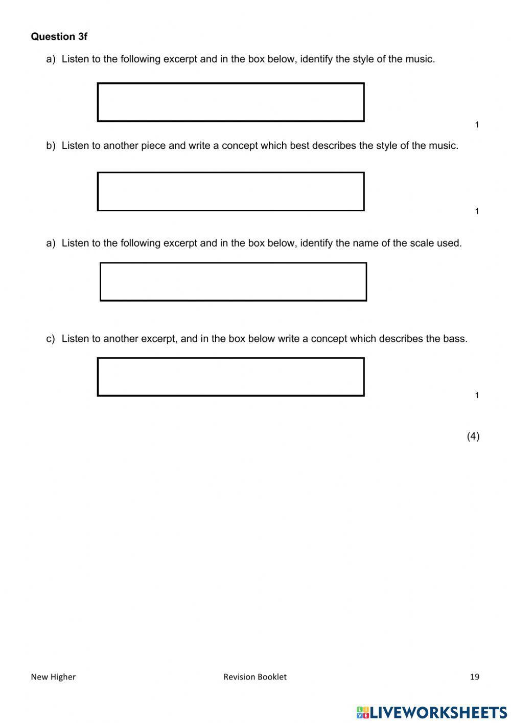 Higher q 3 practice questions worksheet | Live Worksheets
