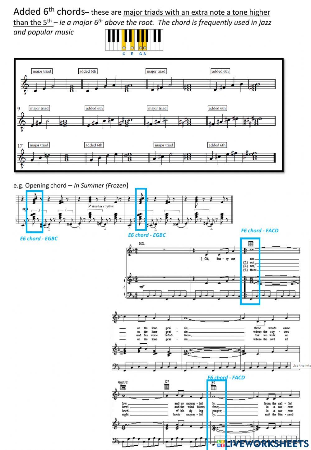 Higher and Adv Higher Chords worksheet | Live Worksheets