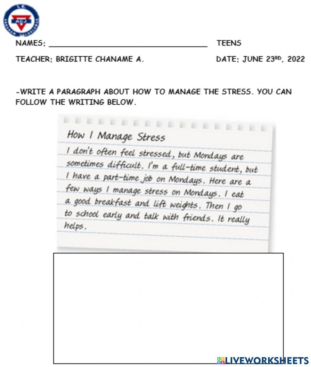 Teens 2- writing worksheet | Live Worksheets