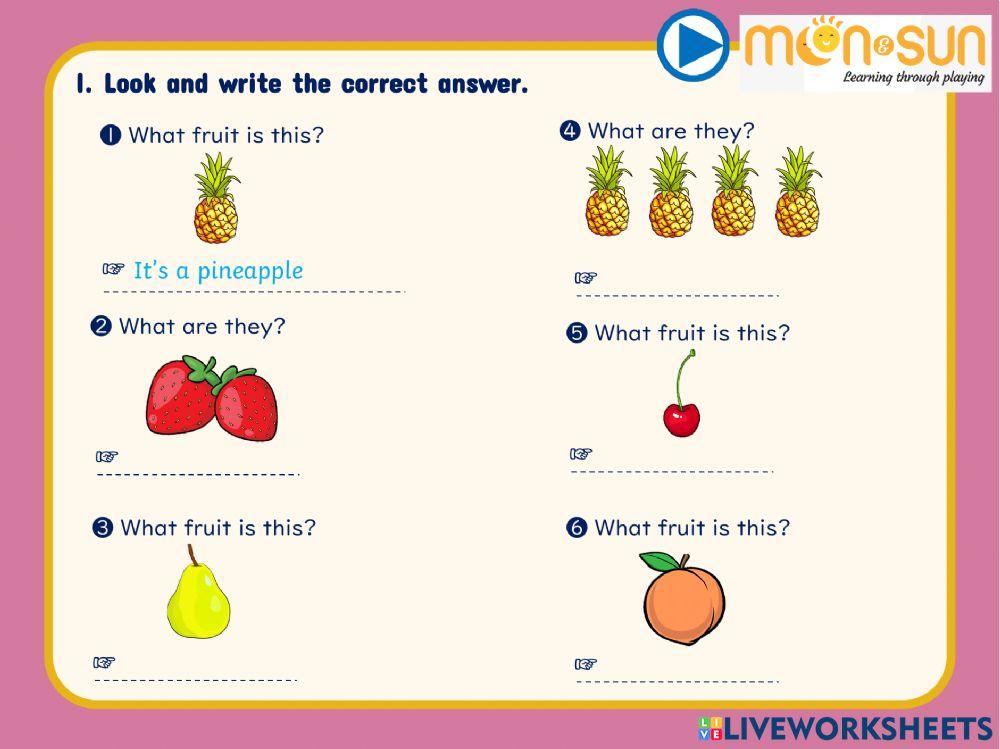 Fruits 2 | Free Interactive Worksheets | 2077922