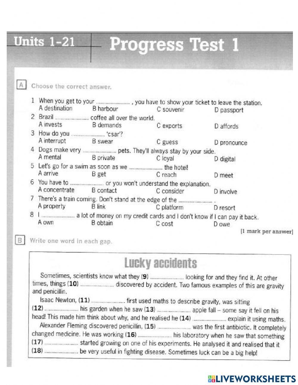Destination b1 | Free Interactive Worksheets | 2078103