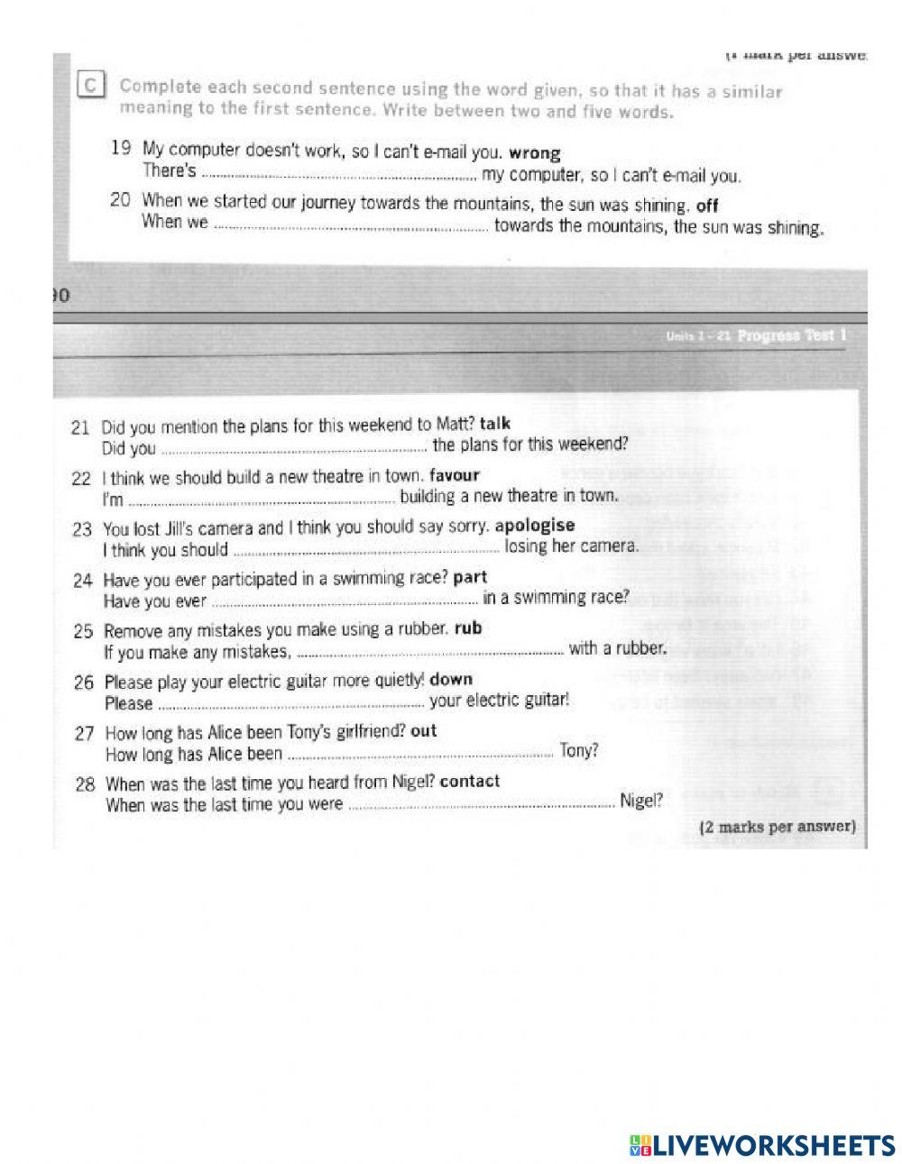 Destination b1 | Free Interactive Worksheets | 2078103