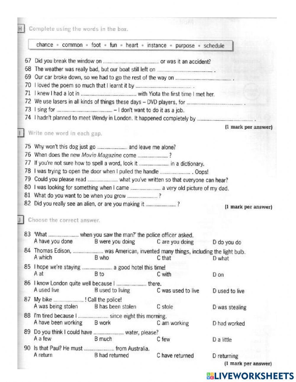 Destination b1 | Free Interactive Worksheets | 2078103