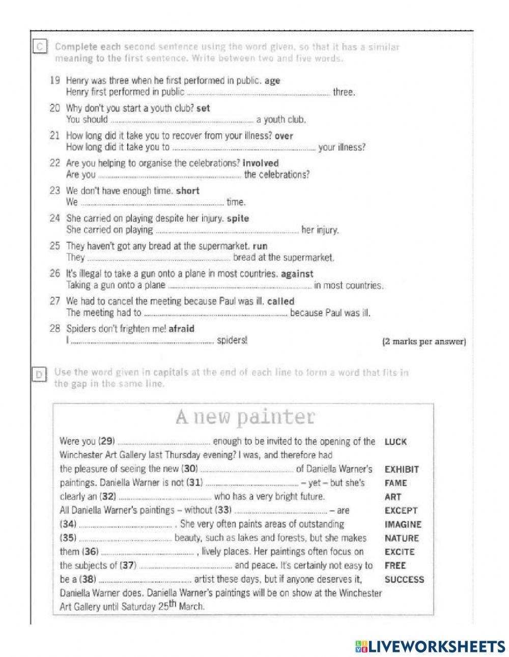 Destination b1 | Free Interactive Worksheets | 2078103