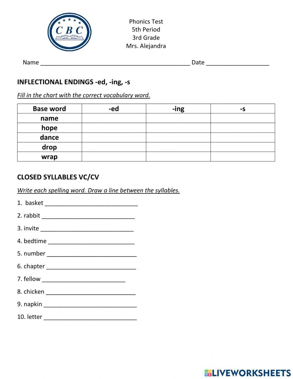 2078109 | Phonics Test | Alejandra Sánchez