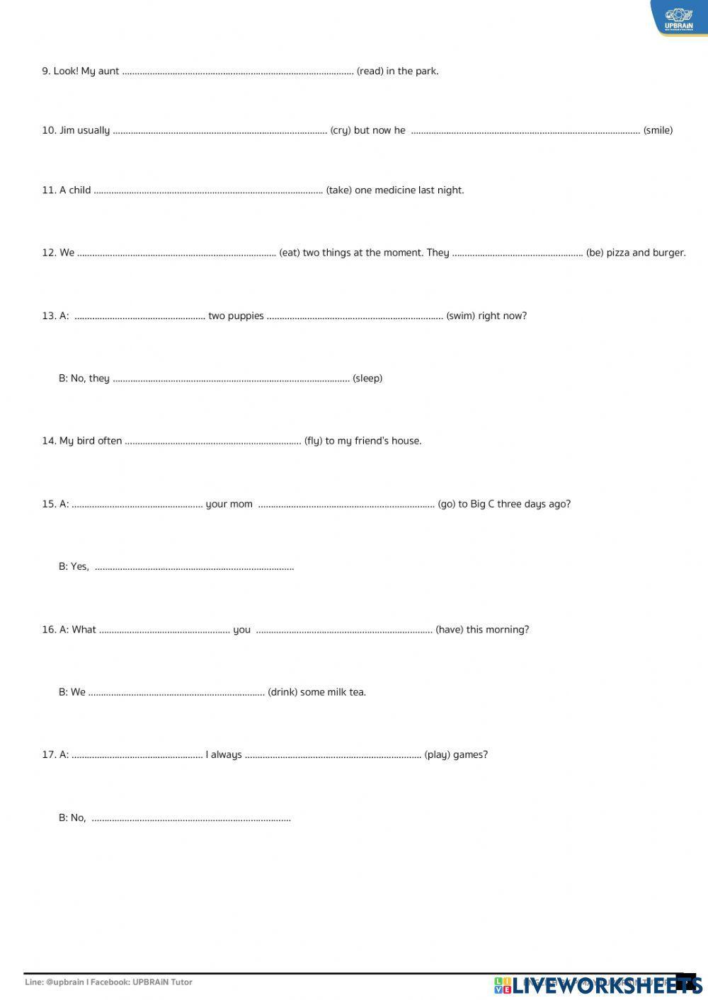 Present simple - Present Con - Past Simple P.4 worksheet | Live Worksheets