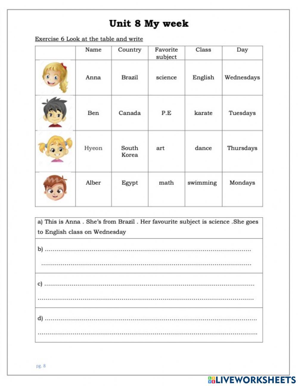 U8 l4 e6 worksheet | Live Worksheets