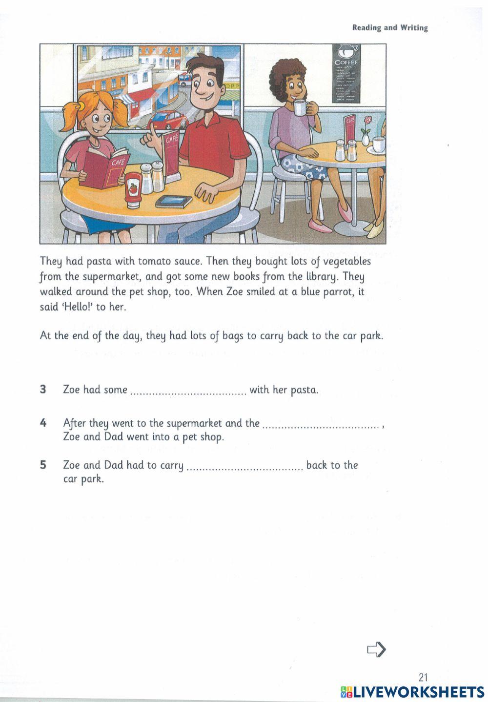 movers 3- test 1-reading and writing cambridge test online exercise for ...