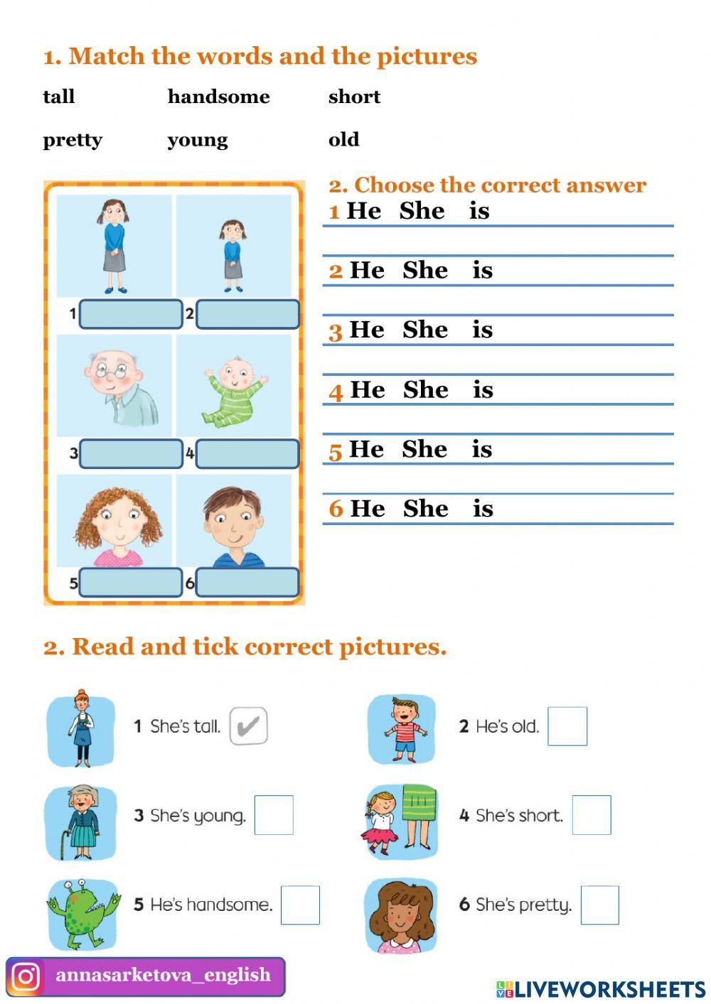 He or She | Free Interactive Worksheets | 2079429
