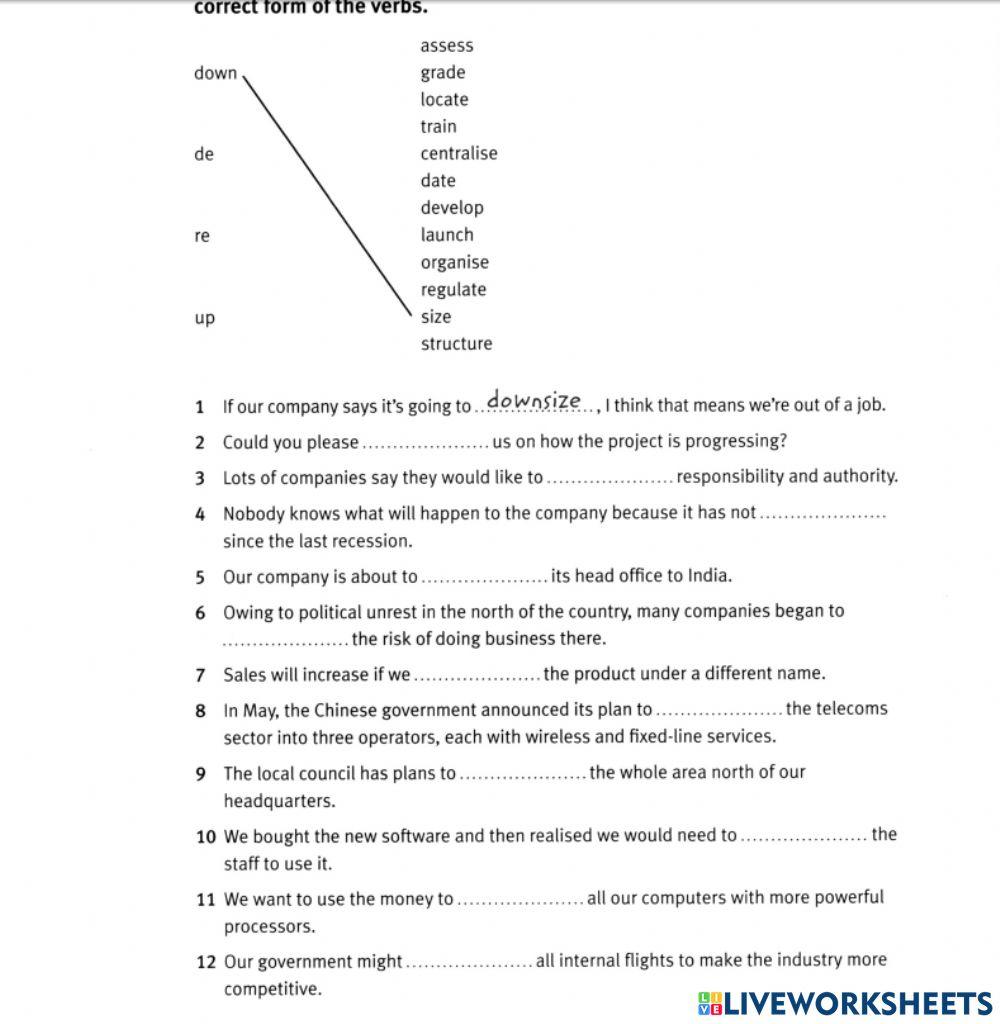 Change online worksheet | Live Worksheets