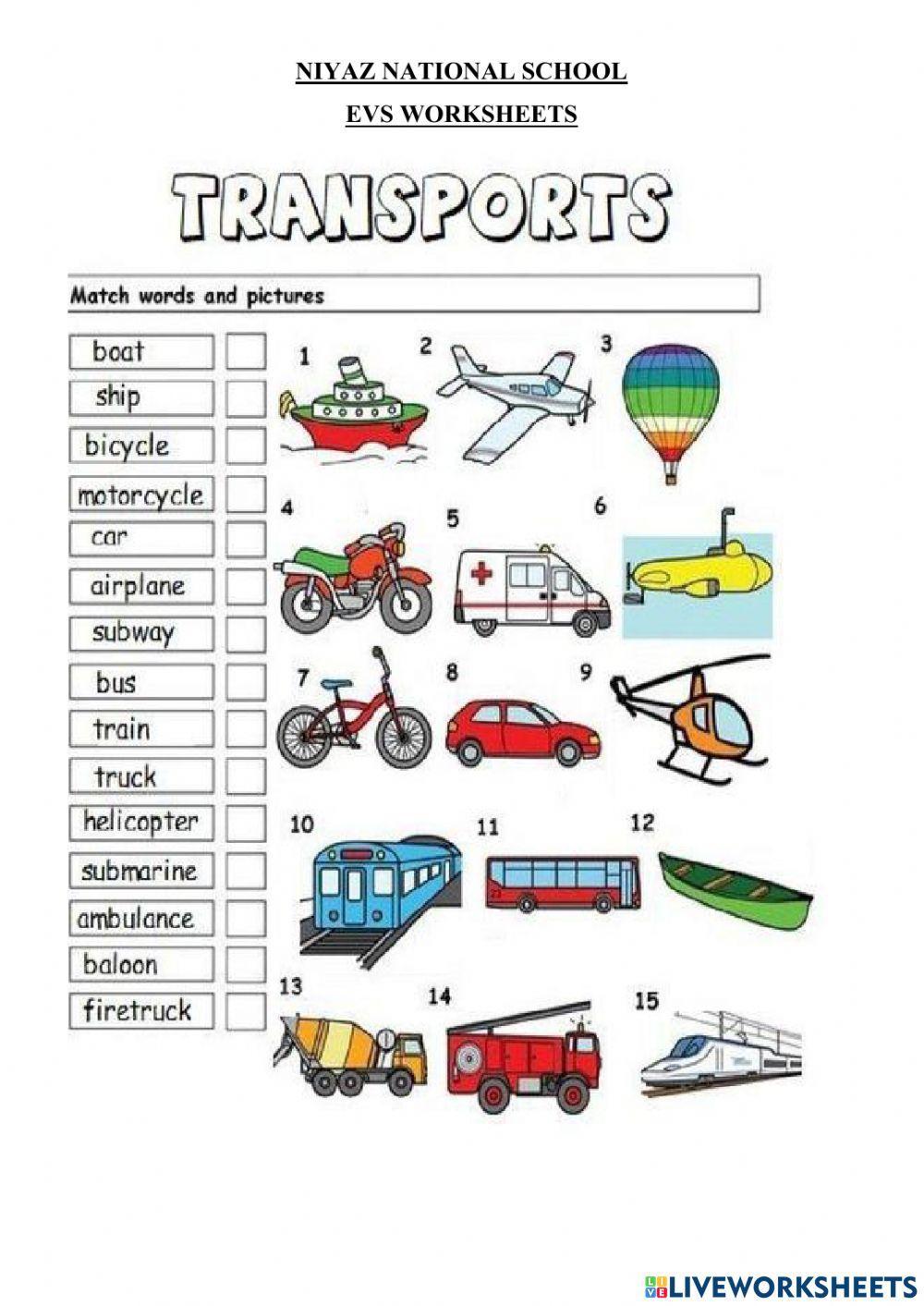 Transport | LiveWorksheets | 2079867