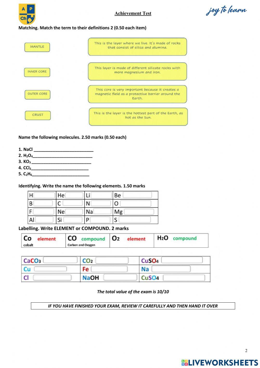 7th grade test activity | Live Worksheets