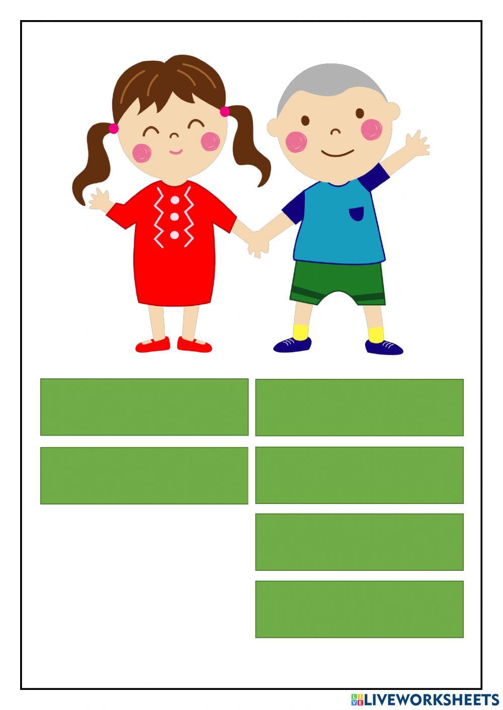 Clothes online exercise for grade 1 | Live Worksheets