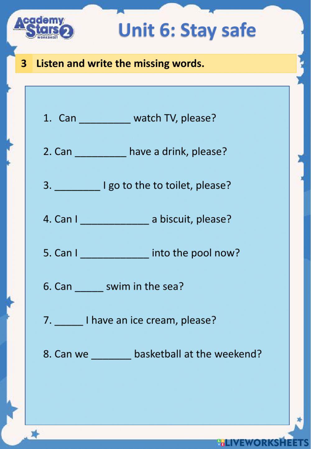 2858102 | AS2-U6 | academystars | LiveWorksheets