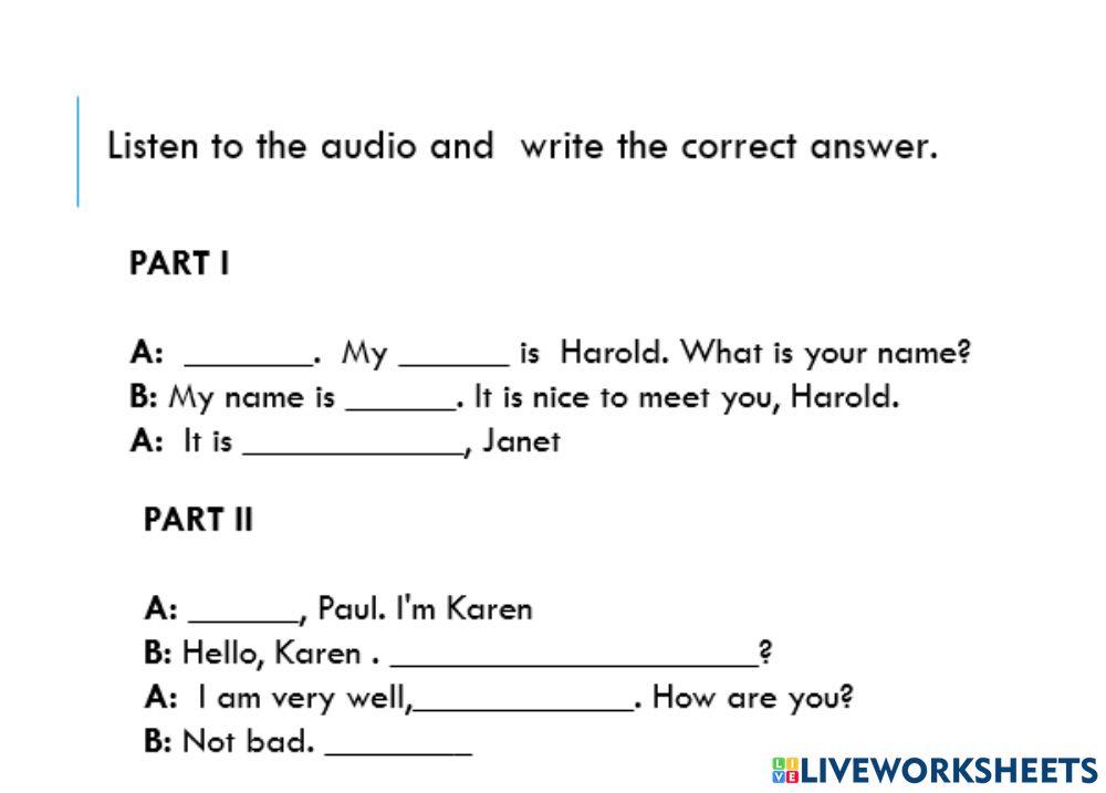 Meeting People interactive exercise for 1 | Live Worksheets
