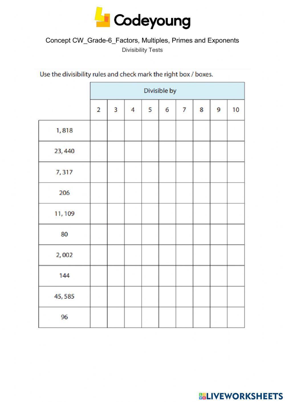 Divisibility Tests Concept CW 2738 | kunalrohira | Live