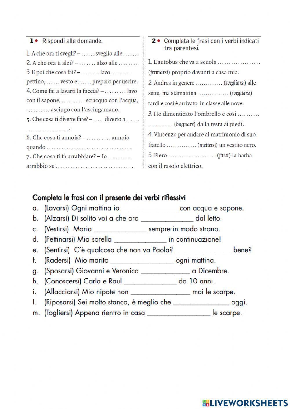 2081375 | Verbi riflessivi - A2 | KatinhaT