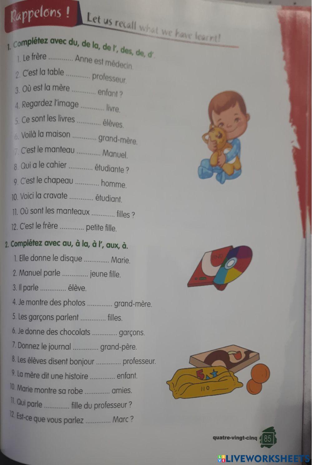 FRENCH-Ch7 alf-2 | Tejaswani | Live Worksheets