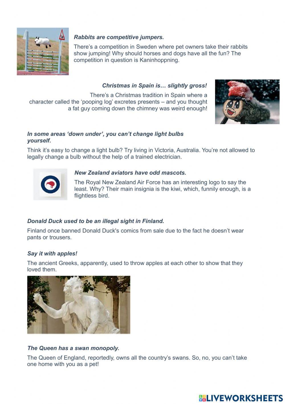 Fun facts 2082525 | Andrea Stimpson | LiveWorksheets